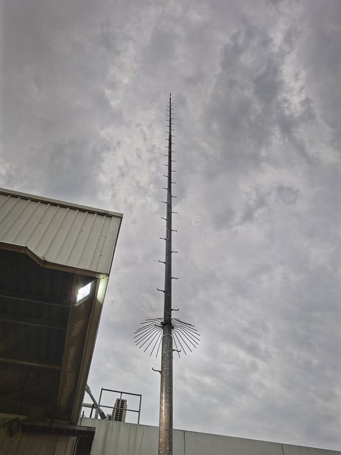 Tall Pole As a Lightning Rod Stock Image - Image of industrial, power ...