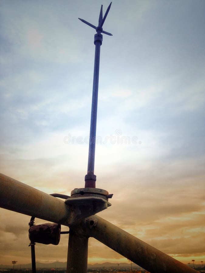 Lightning Rod Made by Copper. Lightning Protection on the Sky Stock ...