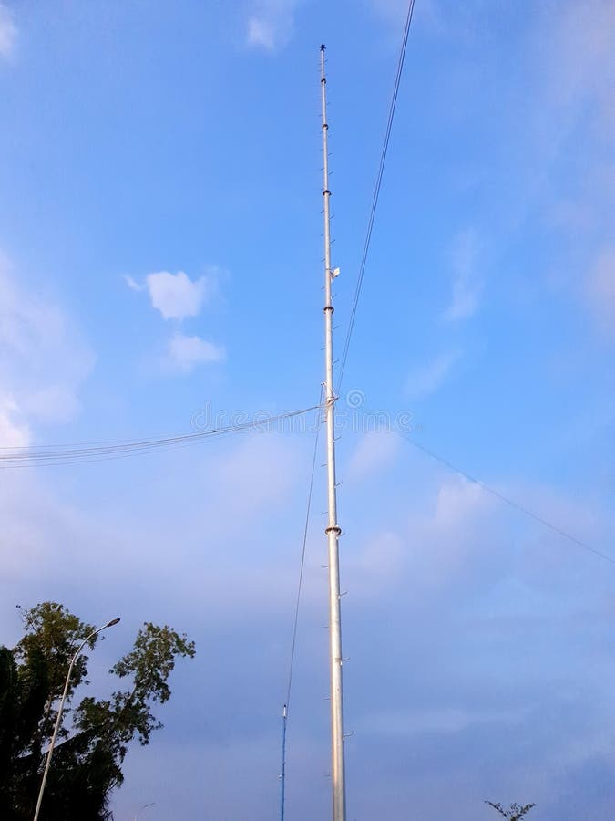Lightning Rod Pole Placed in the Field or Open Space.. Stock Photo ...