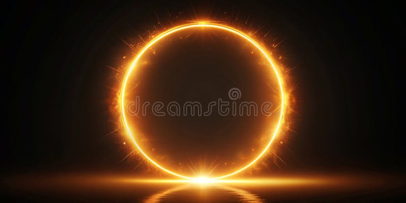 Lightning Round Frame a Glowing Circle of Light in a Dark Background ...