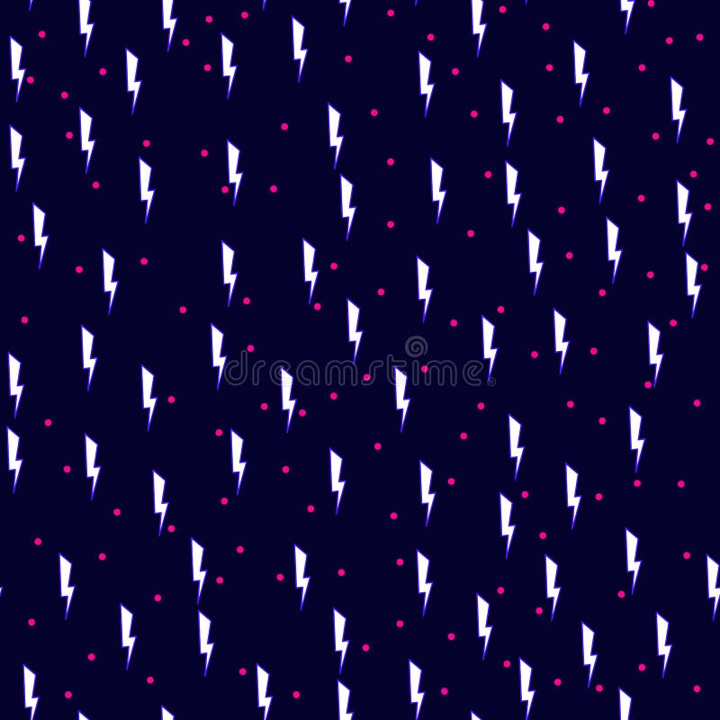 Lightning Seamless Pattern on White Background. Paper Print Design ...