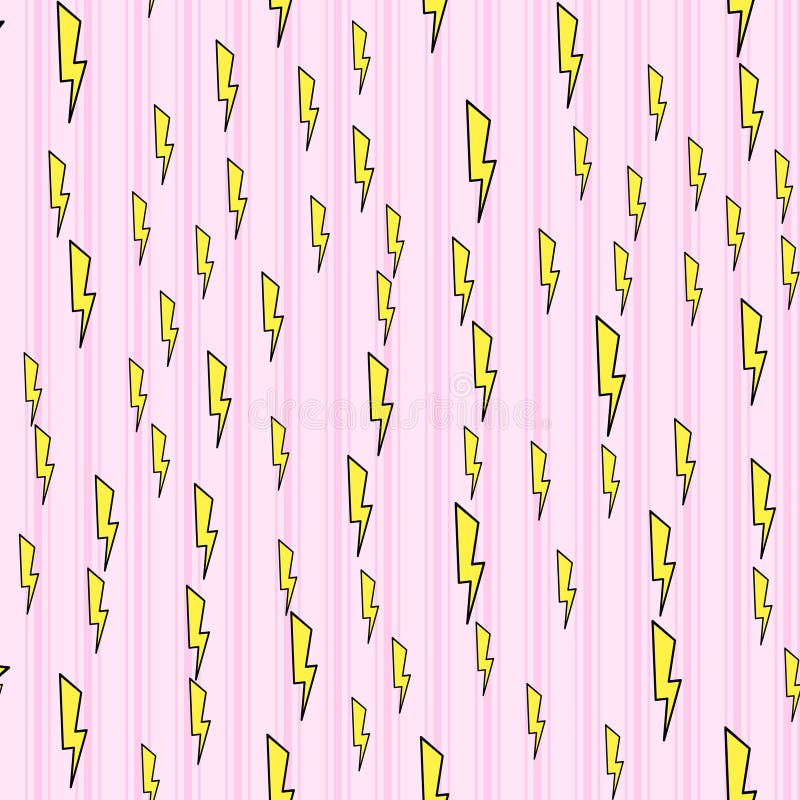 Lightning Seamless Pattern on White Background. Paper Print Design ...