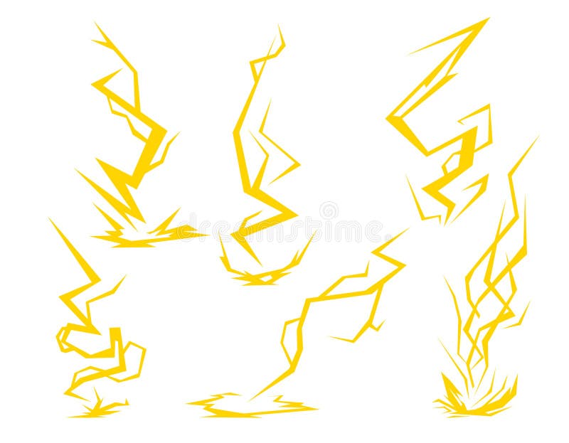 Lightning Set., Install Dynamic Lightning Stock Vector - Illustration ...