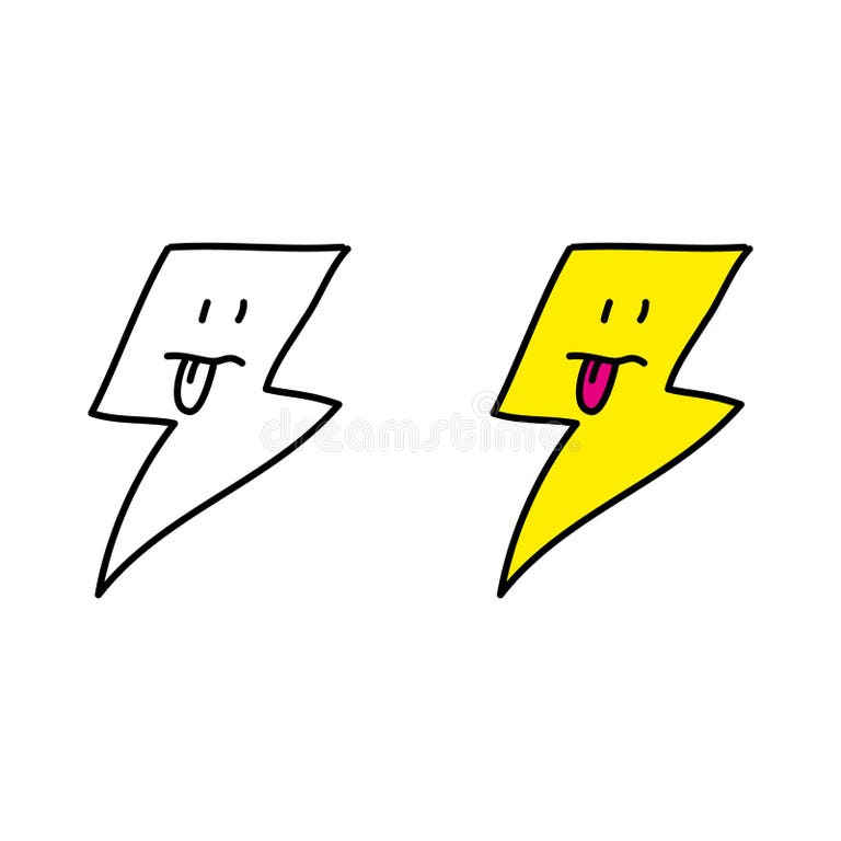 Lightning 3 stock vector. Illustration of emoticon, cartoon - 302765268