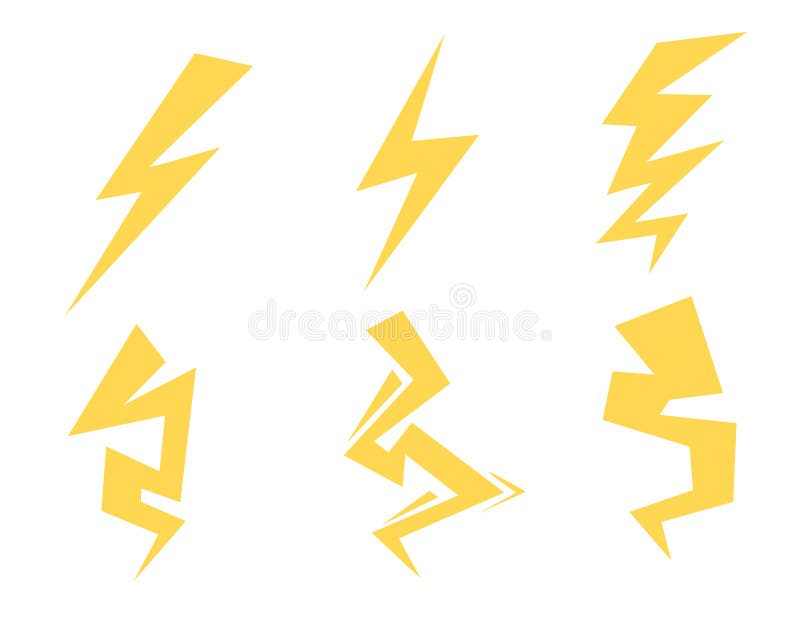 Lightning Set, Vector Graphics. Install Lightning Stock Vector ...
