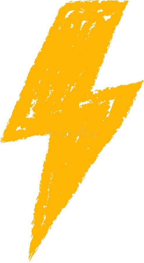 Lightning Shape Crayon Hand Drawn Stock Vector - Illustration of sketch ...