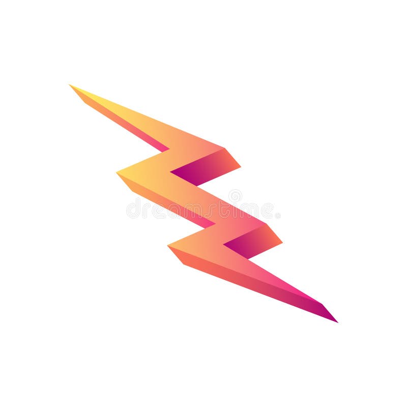 Lightning Shape Icon stock illustration. Illustration of glow - 207951588