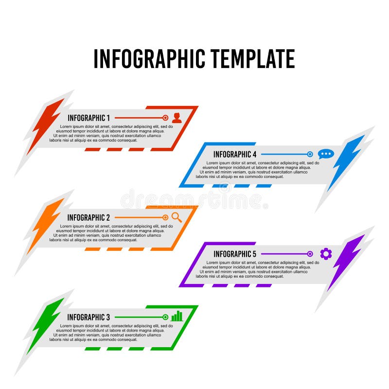 Lightning Shape Infographic Design Template. Stock Illustration ...
