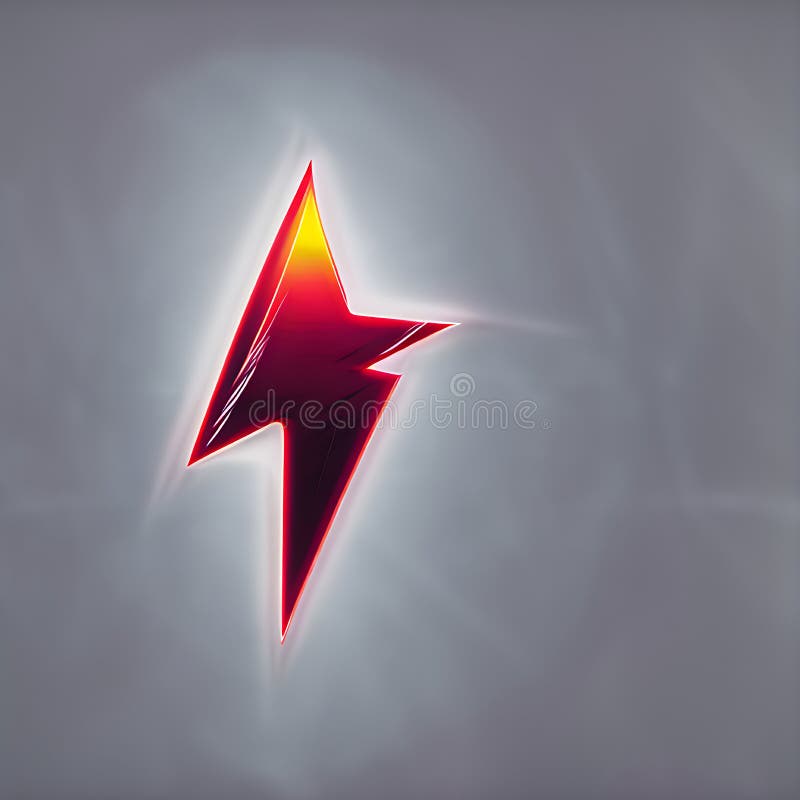 Lightning Shape Logo Style on Grey Background, Isolated. Generative AI ...