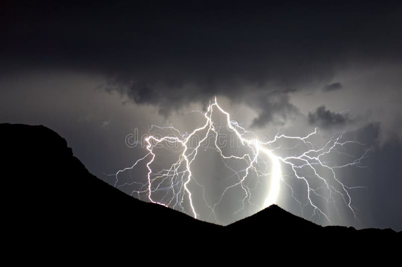 Lightning Shaped Like Roots in Arizona Stock Photo - Image of arizona ...