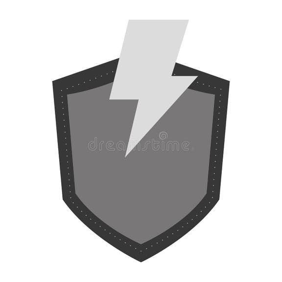 Lightning and shield icon stock illustration. Illustration of lightning ...