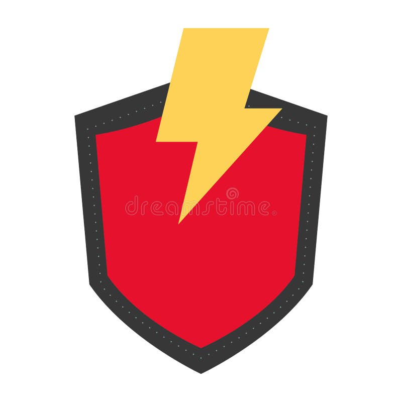 Lightning and shield icon stock illustration. Illustration of website ...