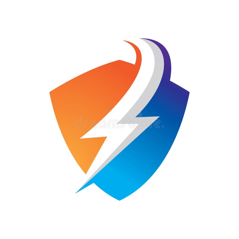 Lightning Shield Logo Images Illustration Stock Vector - Illustration ...