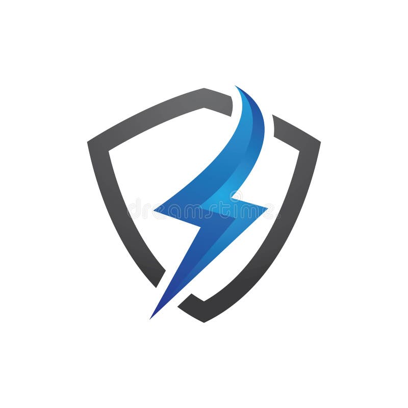 Lightning Shield Logo Images Illustration Stock Vector - Illustration ...