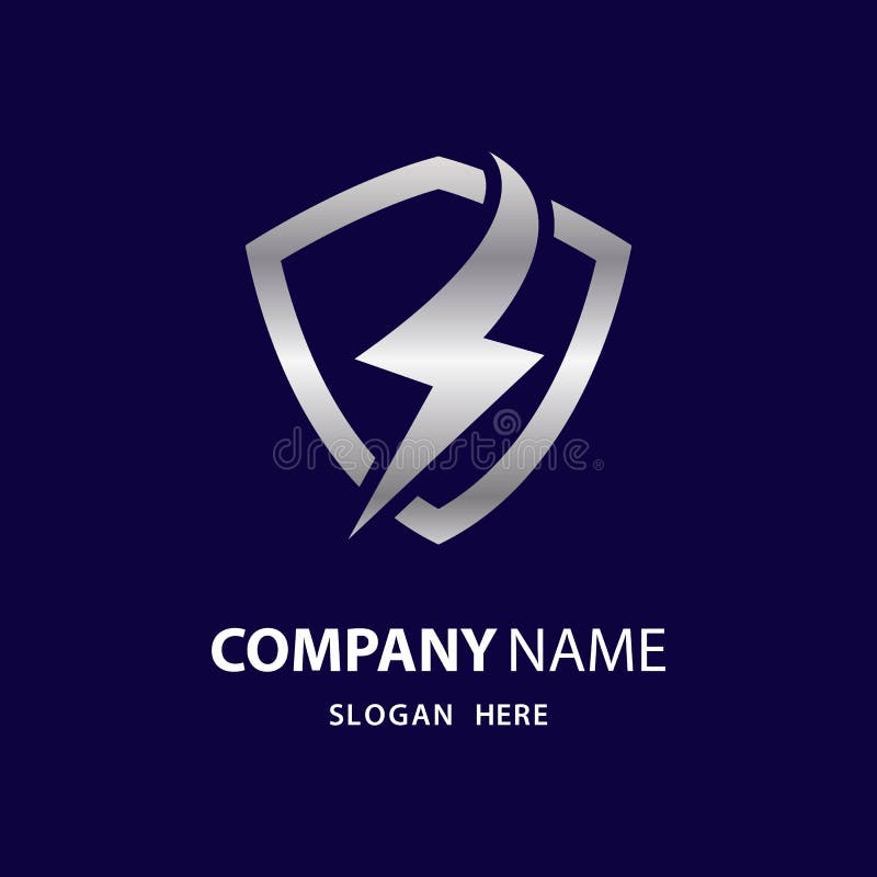 Lightning Shield Logo Images Illustration Stock Vector - Illustration ...