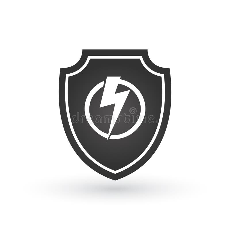 Lightning and Shield Symbol Protect Vector Logo Template Icon. Vector ...