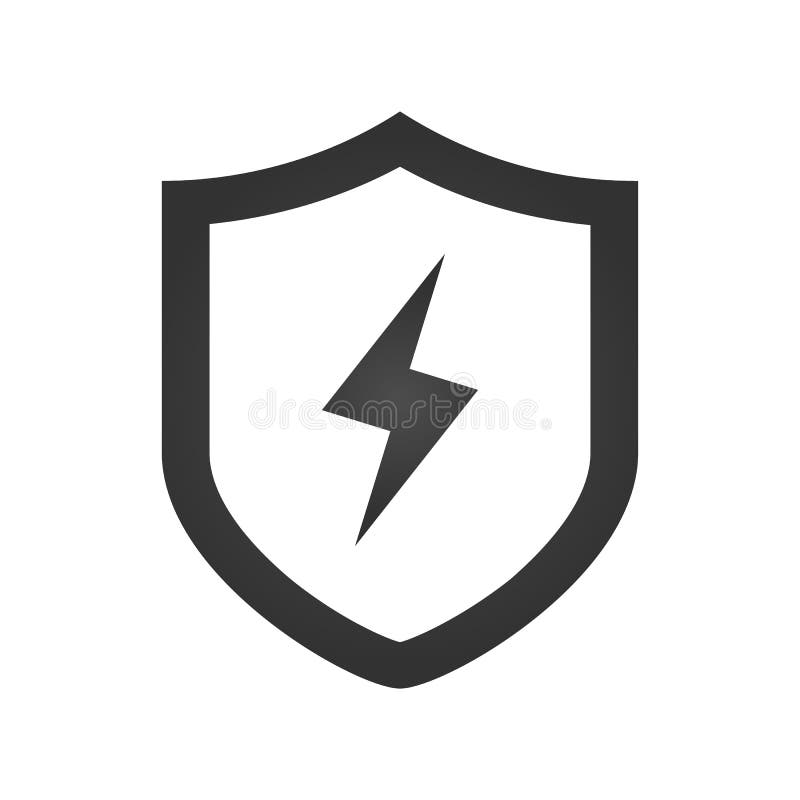 Lightning and Shield Symbol Protect Vector Logo Template Icon. Vector ...
