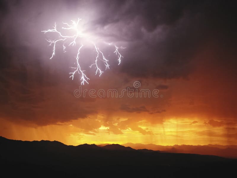 Lightning in the Sky. Electric Discharges in the Sky Stock Image ...