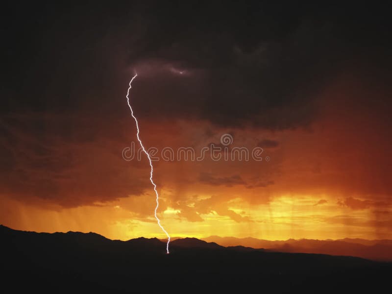 Lightning in the Sky. Electric Discharges in the Sky Stock Photo ...