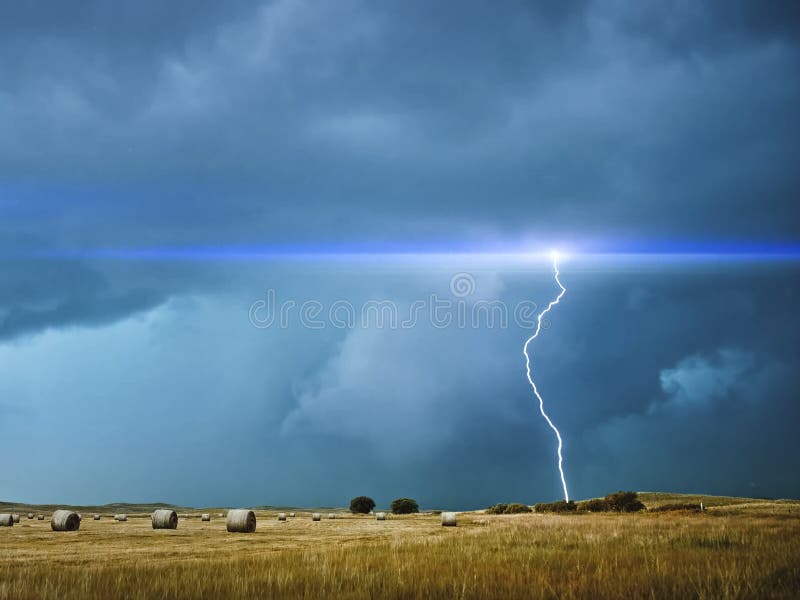 Lightning in the Sky. Electric Discharges in the Sky Stock Image ...