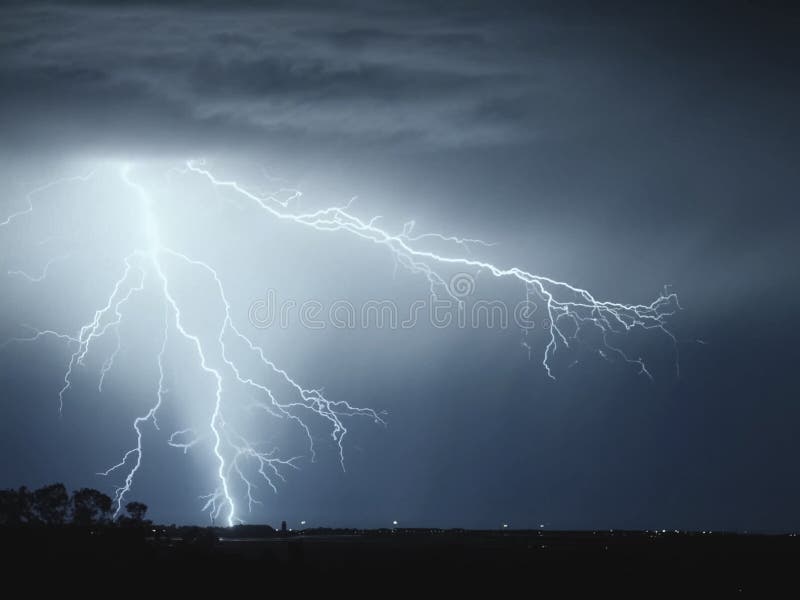 Lightning in the Sky. Electric Discharges in the Sky Stock Photo ...
