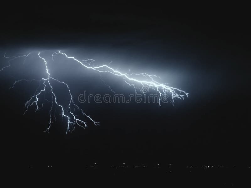 Lightning in the Sky. Electric Discharges in the Sky Stock Image ...