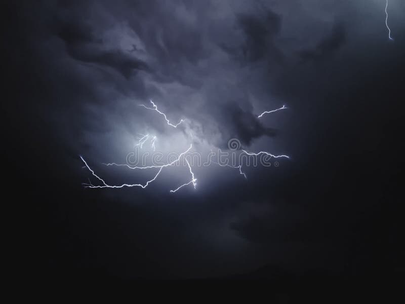 Lightning in the Sky. Electric Discharges in the Sky Stock Photo ...