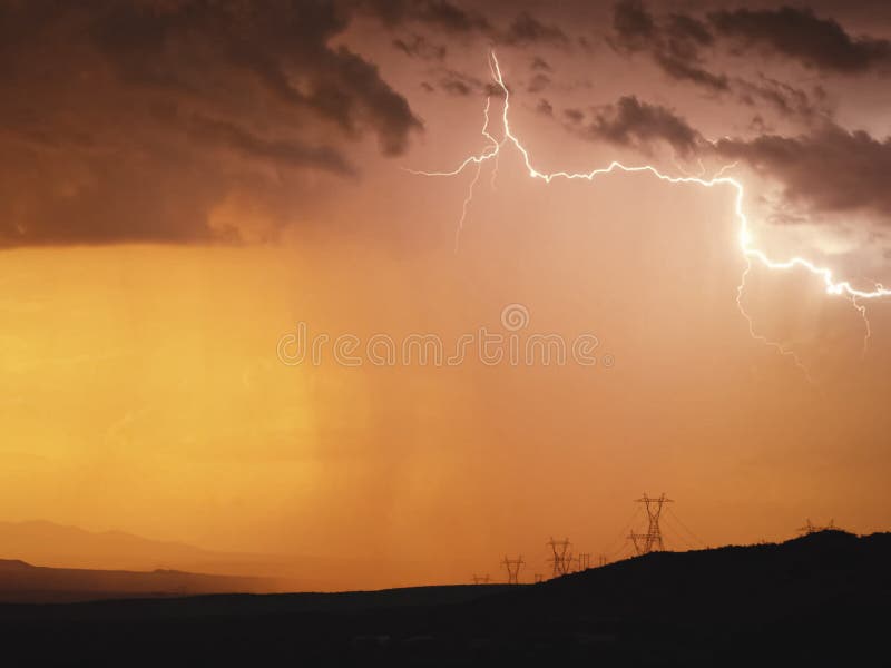 Lightning in the Sky. Electric Discharges in the Sky Stock Photo ...