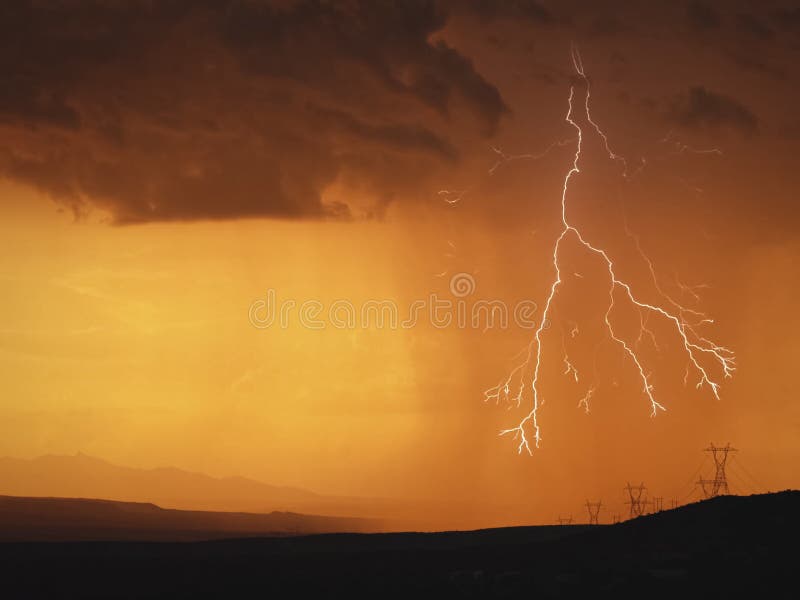 Lightning in the Sky. Electric Discharges in the Sky Stock Image ...