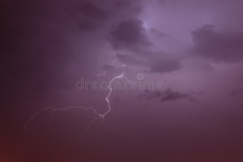 Lightning in the sky stock image. Image of bolt, flares - 41565359