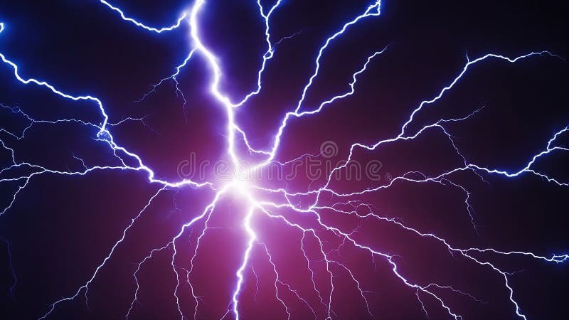 Lightning in the Sky a Lightning Bolt, As the White and Purple Colors ...