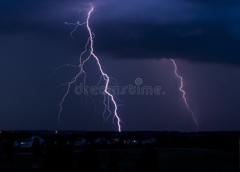 Lightning in the Sky during a Storm Stock Image - Image of moscow ...