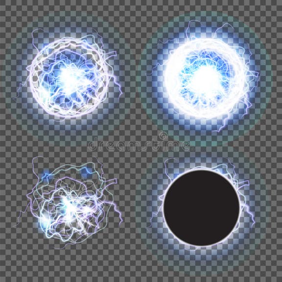 Lightning Sphere Powerful Electrical Energy Discharge. Vector ...