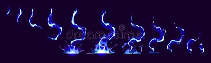 Lightning Sprite Animation, Cartoon Sprite Sheet Stock Vector ...