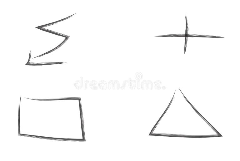 Lightning, Square and Triangle, Black Marker Stock Vector ...