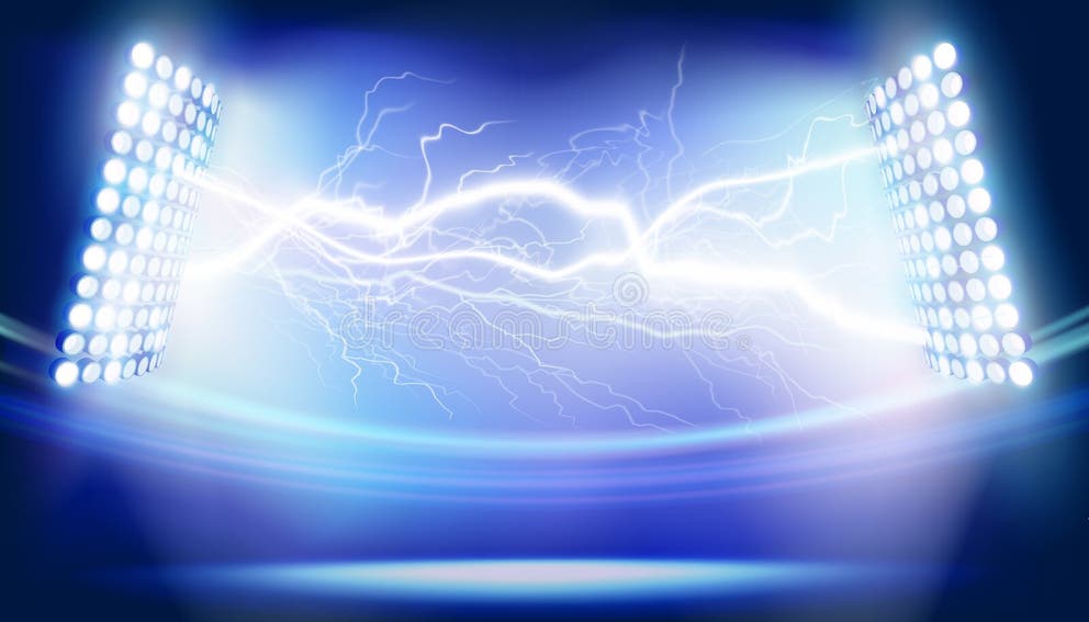 Lightning on the Stadium. Vector Illustration Stock Vector ...