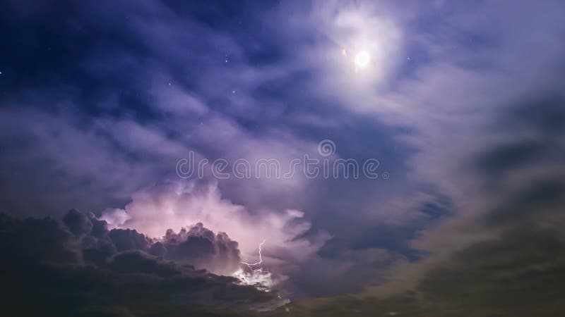 Lightning with the Stars stock image. Image of thunder - 47290403