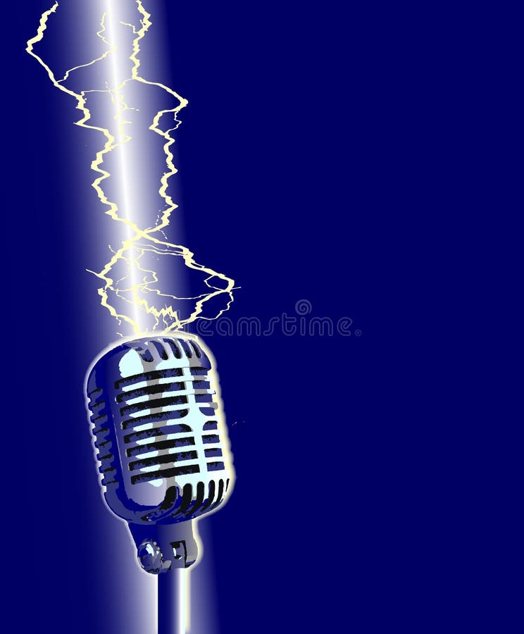 Lightning Stike Microphone stock illustration. Illustration of ...