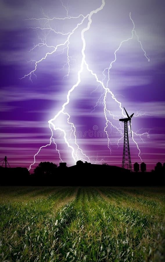 Lightning Storm stock image. Image of country, grow, meadow - 15777493