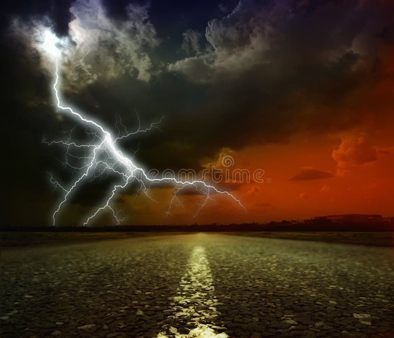 Lightning storm stock photo. Image of arkansas, highway - 19589610