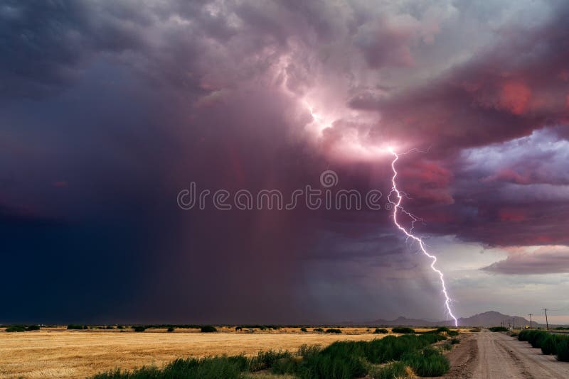 Desert Lightning stock image. Image of branch, nature - 2335103
