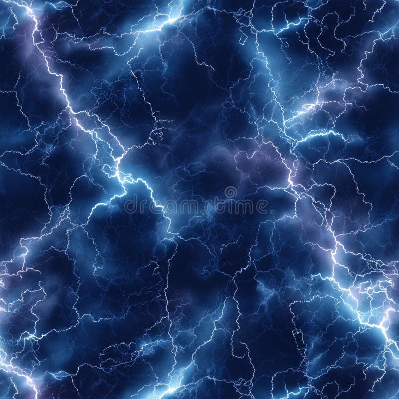 Seamless Blue Electric Lightning Storm Texture Stock Illustrations ...