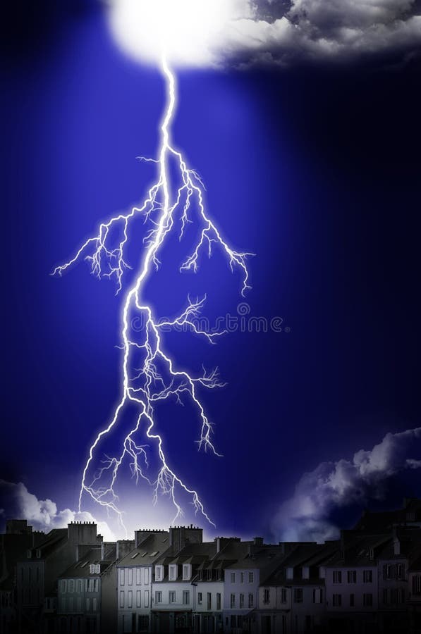 Lightning Storm in the Dark Stock Photo - Image of nature, wild: 110297328