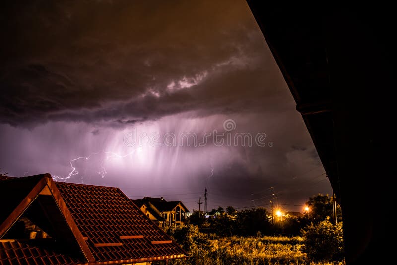 Residential Lightning stock photo. Image of storm, electricity - 57549944