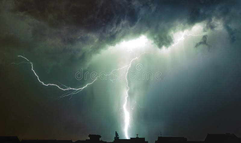 Lightning storm stock image. Image of blue, lightning - 78989127