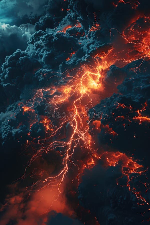 Lightning Storm in Sky stock photo. Image of lightning - 376412508