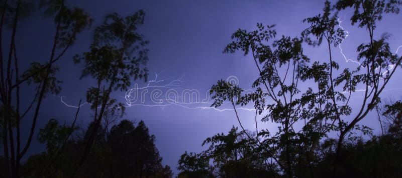 Lightning stock image. Image of trees, night, dangerous - 84037779