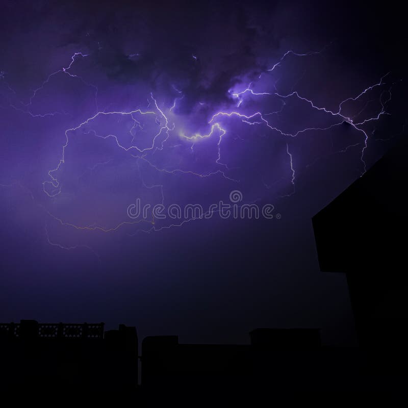Lightning Storm Lightning Strike Thunderbolt Stock Image - Image of ...