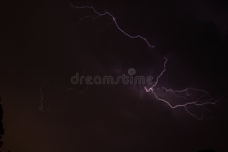Lightning Storm, Summer Storm, Lightning and Thunder in Purple Colors ...