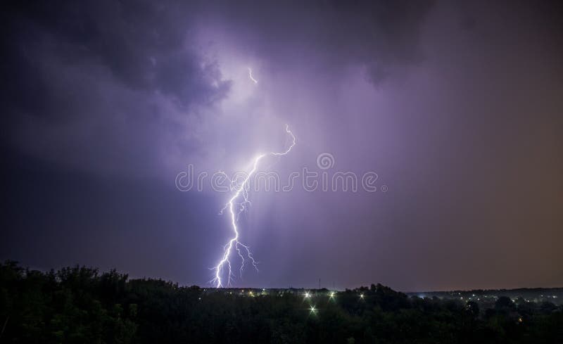 Lightning Storm Thunder and Tempest Stock Image - Image of light ...